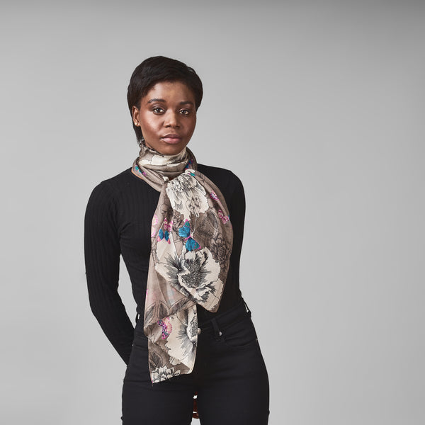 Pure Silk - Brown Bronze Butterfly – Cashmere South Africa